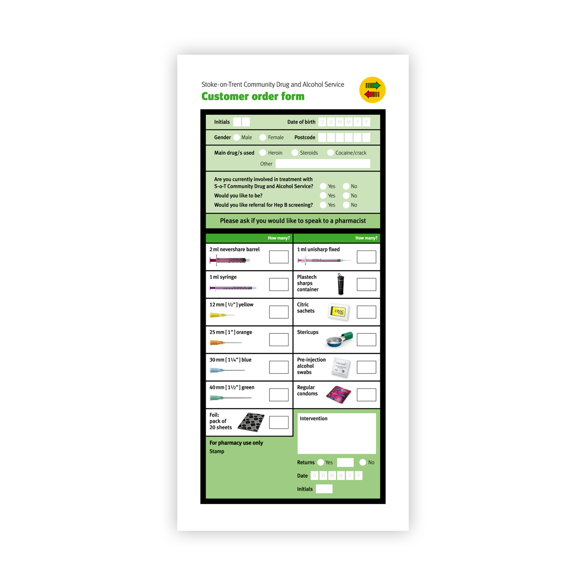 Pharmacy Order Form:Â Stoke-on-Trent